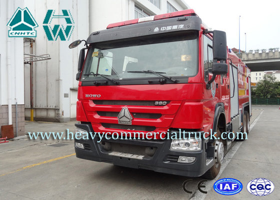 266Hp Water and Form Fire Fighting Truck Howo Left Hand Drive 10Tons - 17Tons