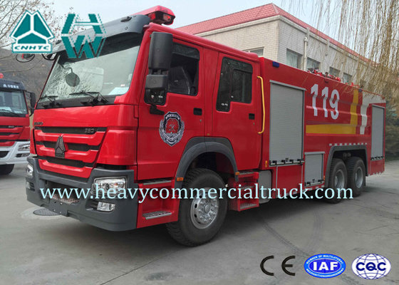 266Hp Water and Form Fire Fighting Truck Howo Left Hand Drive 10Tons - 17Tons