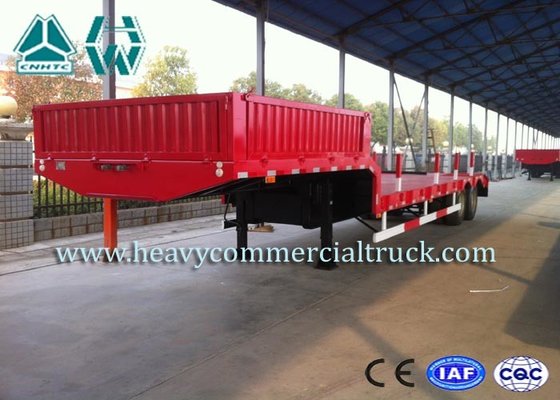 High Efficiency Low Bed Semi Trailer For Road Transport / Heavy Duty Machine