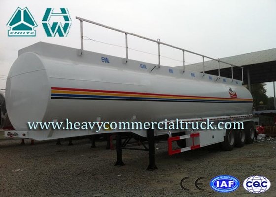 Air Suspension 39 Cbm Fuel Tanker Semi Trailer For Petroleum / Gasoline
