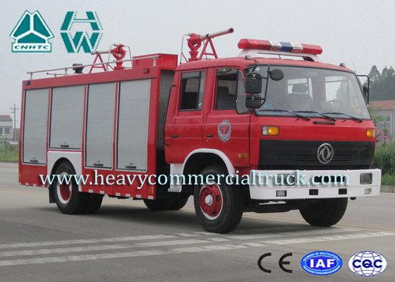 Double Cabin Dry Powder Fire Fighter Truck 4 x 2 Dongfeng Chassis