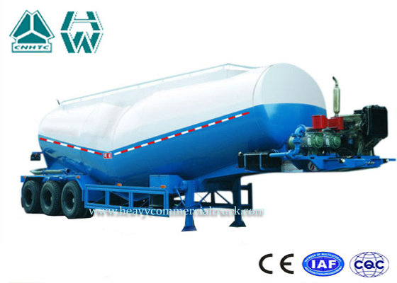 Transport Bulk Cement Tank Semi Trailer with 45Kw Diesel Engine , Aluminum Alloy
