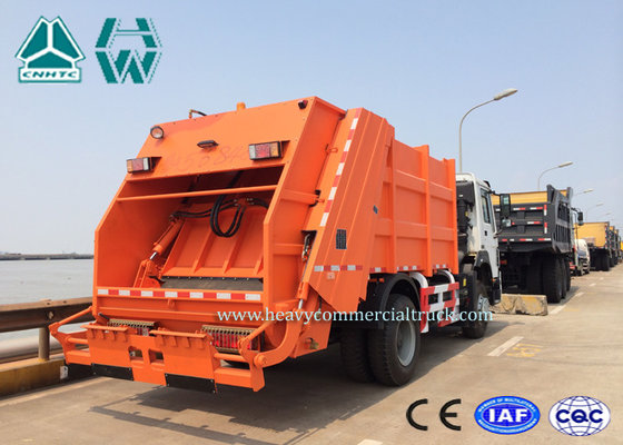 6 - 12 CBM HOWO 4 X 2 Garbage Compactor Trucks With Hydraulic Cylinder , 10 Forwards Gearbox