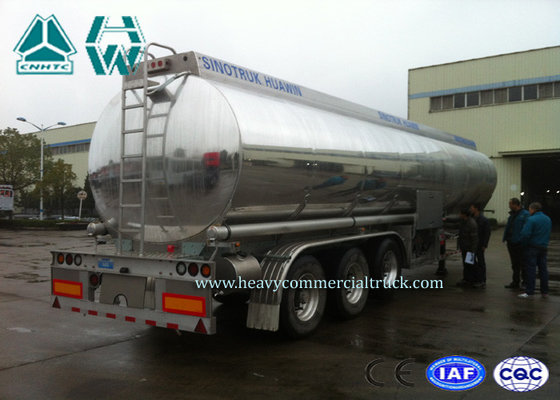 Stainless Steel Fuel Tank Semi Trailer 3 Axles 60000 Liters With Mechanical Suspension