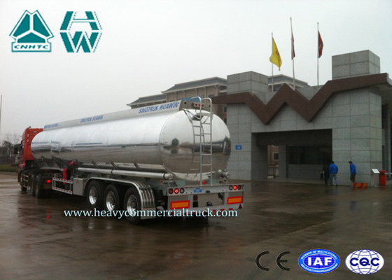 Stainless Steel Fuel Tank Semi Trailer 3 Axles 60000 Liters With Mechanical Suspension