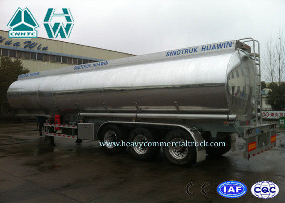 Stainless Steel Fuel Tank Semi Trailer 3 Axles 60000 Liters With Mechanical Suspension