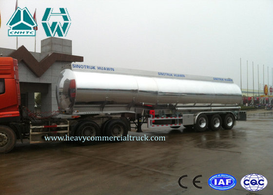 Stainless Steel Fuel Tank Semi Trailer 3 Axles 60000 Liters With Mechanical Suspension