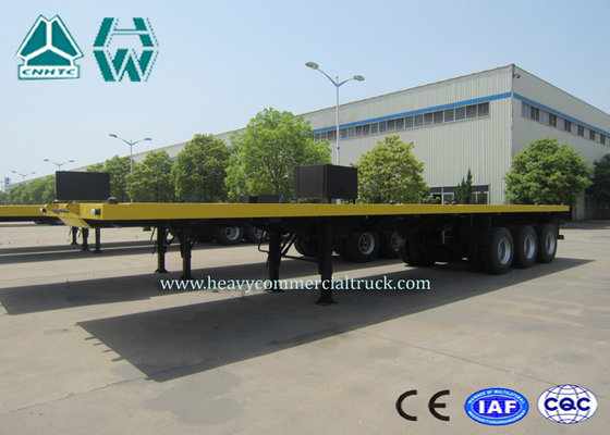 3 Axles 20 Ft / 40 Ft Container Flatbed Trailer For Cargo Transport