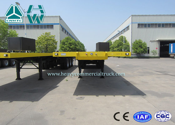 3 Axles 20 Ft / 40 Ft Container Flatbed Trailer For Cargo Transport
