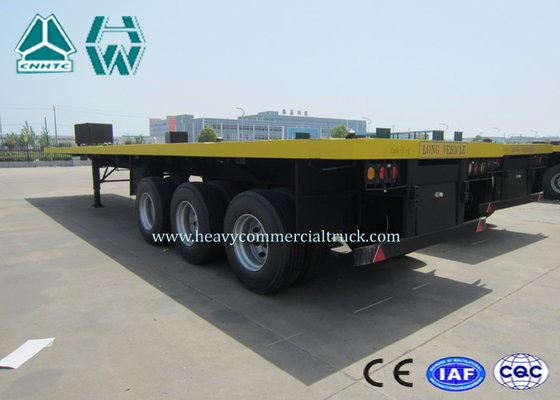 3 Axles 20 Ft / 40 Ft Container Flatbed Trailer For Cargo Transport