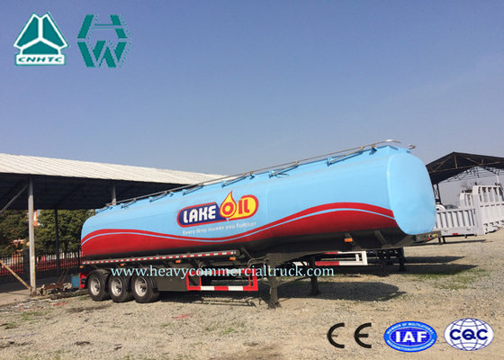 Carbon Steel Tri - Axle Semi Trailer For Fuel Transport 30000 To 60000 Liters