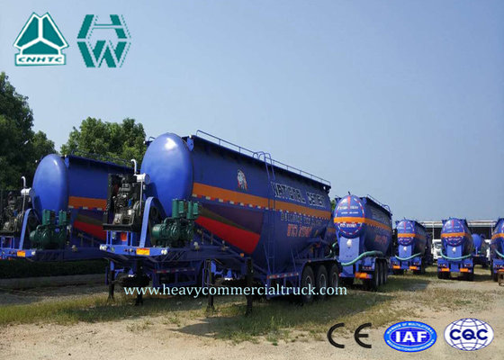 Tri Axle Dry Bulk Cement Tank Semi Trailer 30 Tons Heavy Capacity V Type
