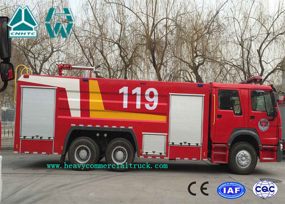 Howo 266 Hp Emergency Rescue Fire Fighting Truck  6 X 4 With High Pressure Pump
