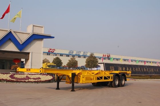 3 Axle Container Low Bed Semi Trailer Extra Durability Designed I Beam