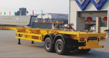 3 Axle Container Low Bed Semi Trailer Extra Durability Designed I Beam