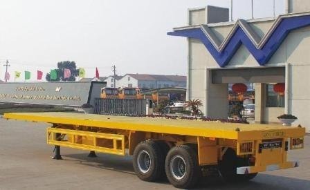 3 Axle Container Low Bed Semi Trailer Extra Durability Designed I Beam