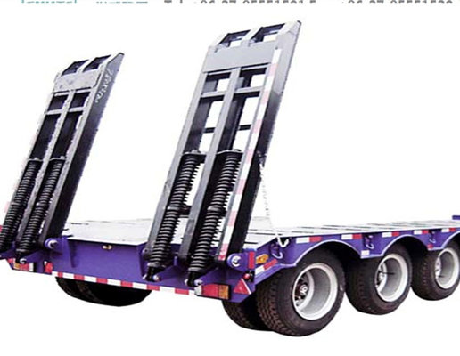 Cancave Platform Low Bed Semi Trailer Mechanical Suspension 16000*1664*3200 Mm