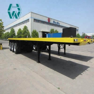 Mechanical Suspension Low Bed Semi Trailer Complete Chassis Sand Blasting