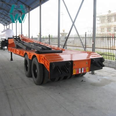 100 Ton Low Bed Vehicle / Power Station Double Line Low Flatbed Trailer