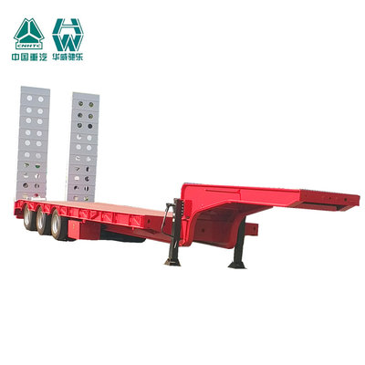 Tri Axle Drop Deck Gooseneck Low Bed Semi Trailer For Various Steel Transportation