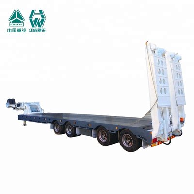 Air Suspension Lowboy Equipment Trailers , OEM Service Semi Trailer Low Bed