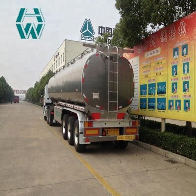 3 Axles Fuel Tank Semi Trailer Monoblock Cylinder Type With Goose Neck