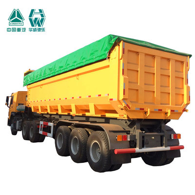 Tri Axles U Shape Mining Dump Truck 10500*2700*3980mm 70 Ton Capacity