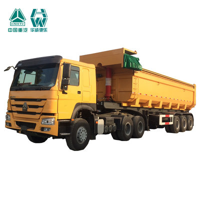 Tri Axles U Shape Mining Dump Truck 10500*2700*3980mm 70 Ton Capacity