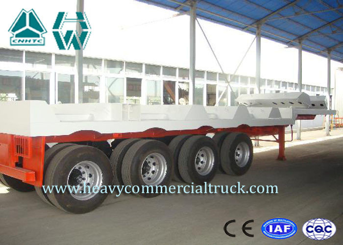 Carbon Steel Low Bed Semi Trailer For Transportation 4 Axles 12 Ton