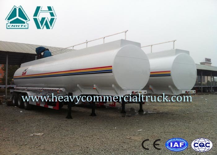 Air Suspension 39 Cbm Fuel Tanker Semi Trailer For Petroleum / Gasoline