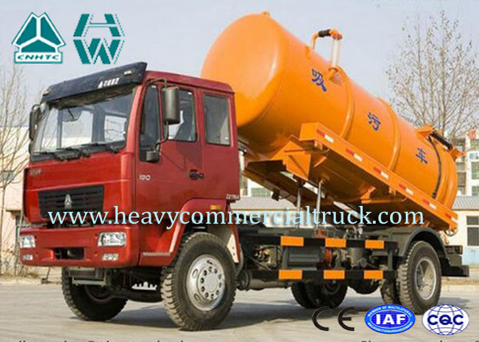 15 CBM High Pressure Sewage Suction Trucks , 336 HP RHD Septic Tank Truck