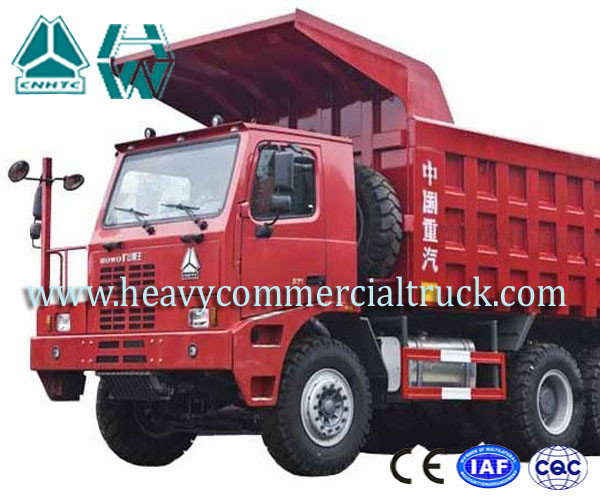 Electric Control 70 Ton Mining Dump Truck HOWO Sinotruk Low Fuel Consumption