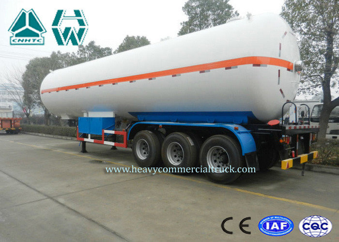 White Color LPG Semi Trailer , Propane Transport Trailers With Tri Axle