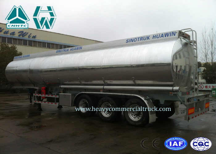 Stainless Steel Fuel Tank Semi Trailer 3 Axles 60000 Liters With Mechanical Suspension
