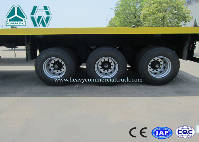 3 Axles 20 Ft / 40 Ft Container Flatbed Trailer For Cargo Transport