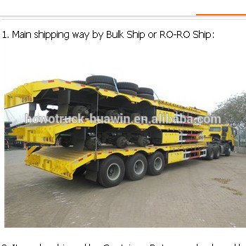 Diesel Hydraulic Low Bed Trailer / Mobile Workshop Low Loader Trailer