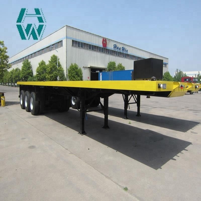 Mechanical Suspension Low Bed Semi Trailer Complete Chassis Sand Blasting