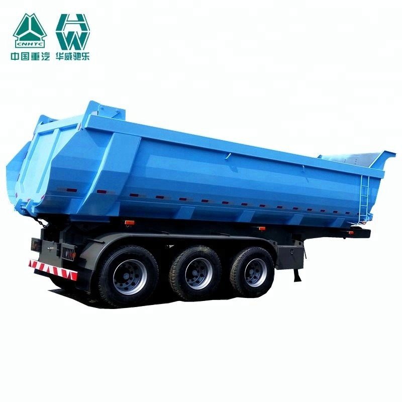Multi Color Steel Tipping Trailer / High Strength 3 Axle Tipper Trailer