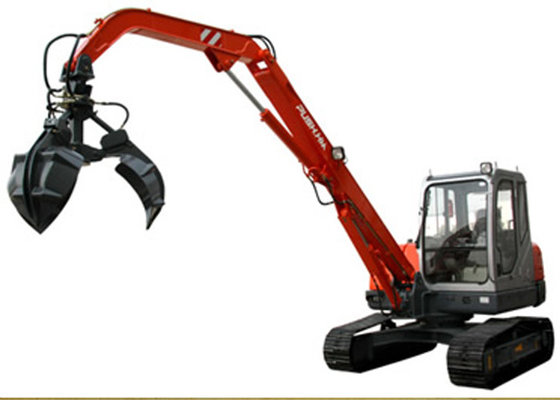 China Electrical motor Material Handler Safe loading of shredders , rotation scrap gripper supplier
