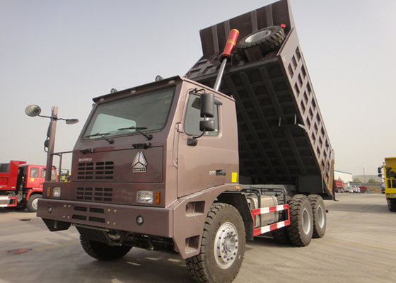 10 Wheels 70 Ton Dump Truck , 371HP HOWO Mining Dump Truck 14.00 - 25 Tire