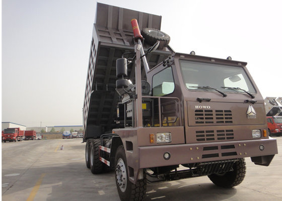 10 Wheels 70 Ton Dump Truck , 371HP HOWO Mining Dump Truck 14.00 - 25 Tire