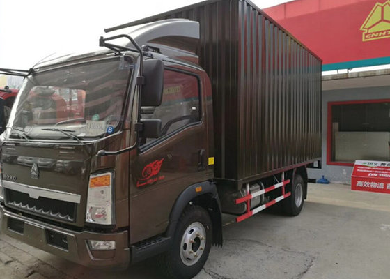 4x2 115 HP Diesel Box Truck , 3800mm Wheels Base Cargo Van Box Truck LHD Steering