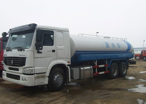 HOWO 20m3 Water Tanker Truck ZF8198 Driving Steering Front / Rear Spraying System