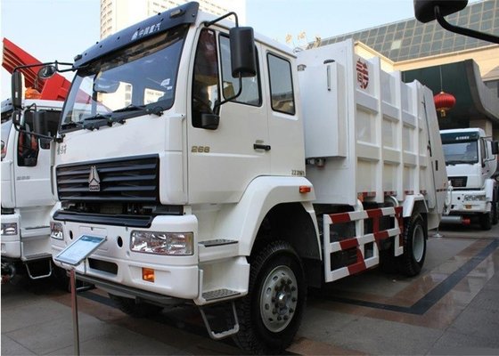 4x2 HOWO Garbage Collection Trucks 266HP Engine 10 Cubic Meter Volume
