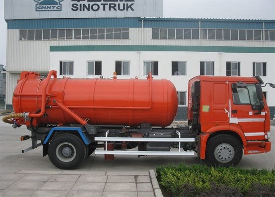8 - 12CBM Sewage Suction Truck With Vacuum Pump 6 Wheels 266HP Engine