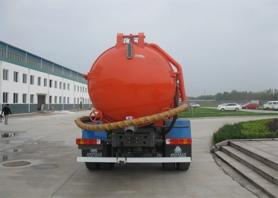 8 - 12CBM Sewage Suction Truck With Vacuum Pump 6 Wheels 266HP Engine