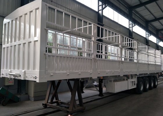 Livestock Heavy Duty Semi Trailers Designed For Palisade Structure FUWA Axle