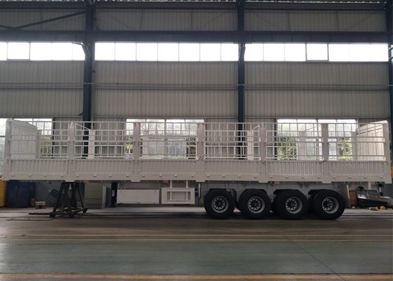Livestock Heavy Duty Semi Trailers Designed For Palisade Structure FUWA Axle