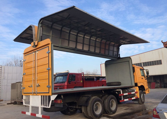 10 Wheels Wing Van Truck , 266HP Horse Power Quick Loading Wing Box Truck