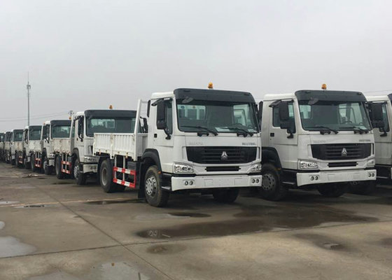 6 Wheels 4x2 Dropside Truck , Sinotruk HOWO 295R22.5 Tire Heavy Duty Trucks